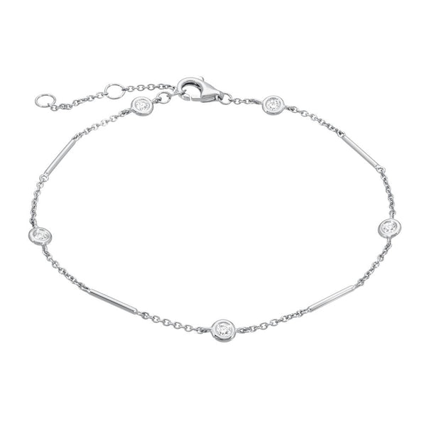 Unity Chain Bracelet with Station Diamonds | Hand Made Chains | Liven ...