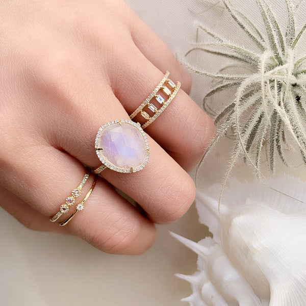 Single Petite Bezel Set Diamond Band | Mini Bezel Diamond Ring | Liven ...