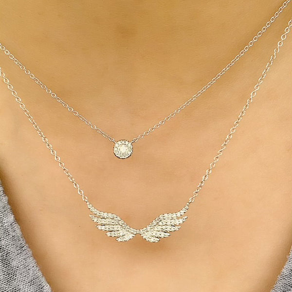 Angel Wing Necklace | Wings Diamond Necklace | Liven Fine Jewelry ...