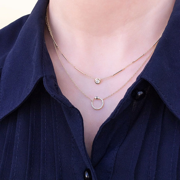 Unity Chain Necklace with Single Diamond | Hand Made Chains from Liven ...